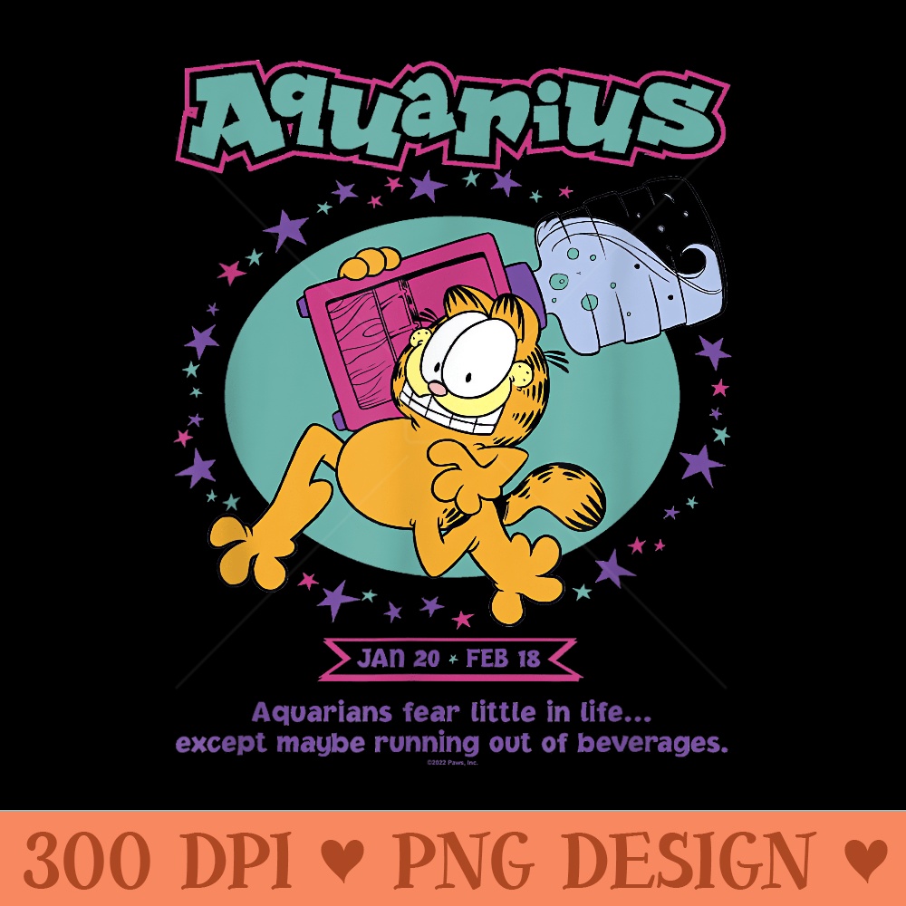 Garfield Aquarius Zodiac Sign Horoscope Humor - PNG Template | Inspire ...