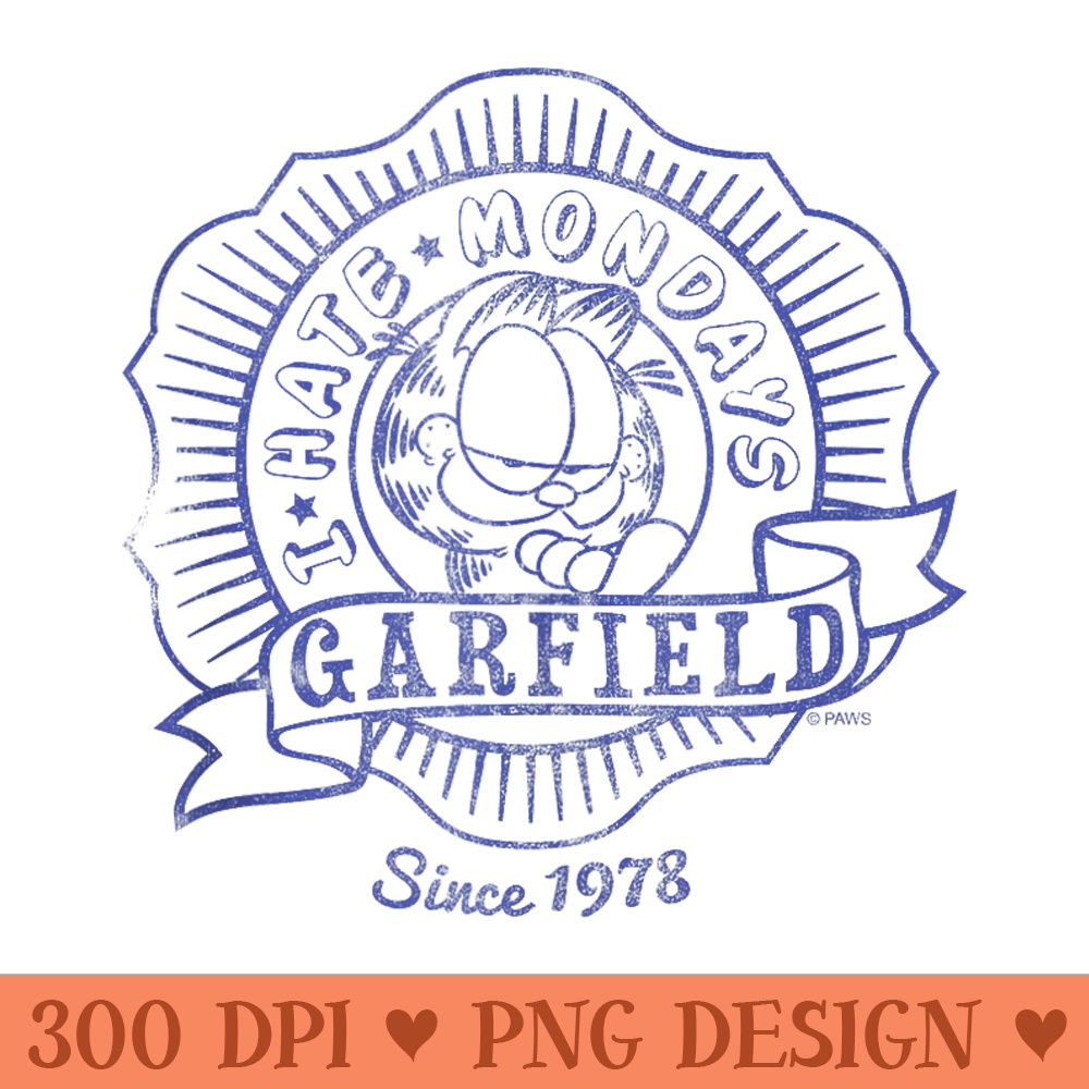 Garfield I Hate Mondays - PNG Design Files | Inspire Uplift