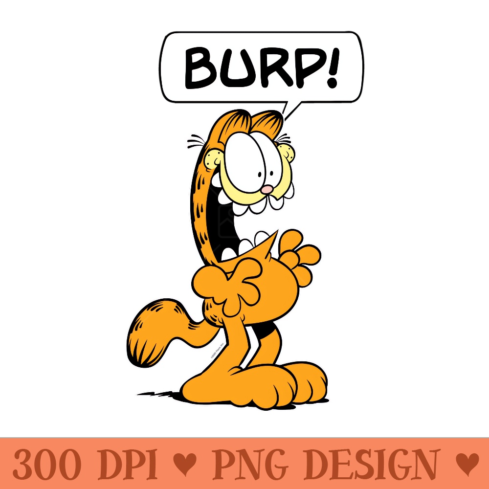 Garfield Burp - Digital PNG Downloads | Inspire Uplift