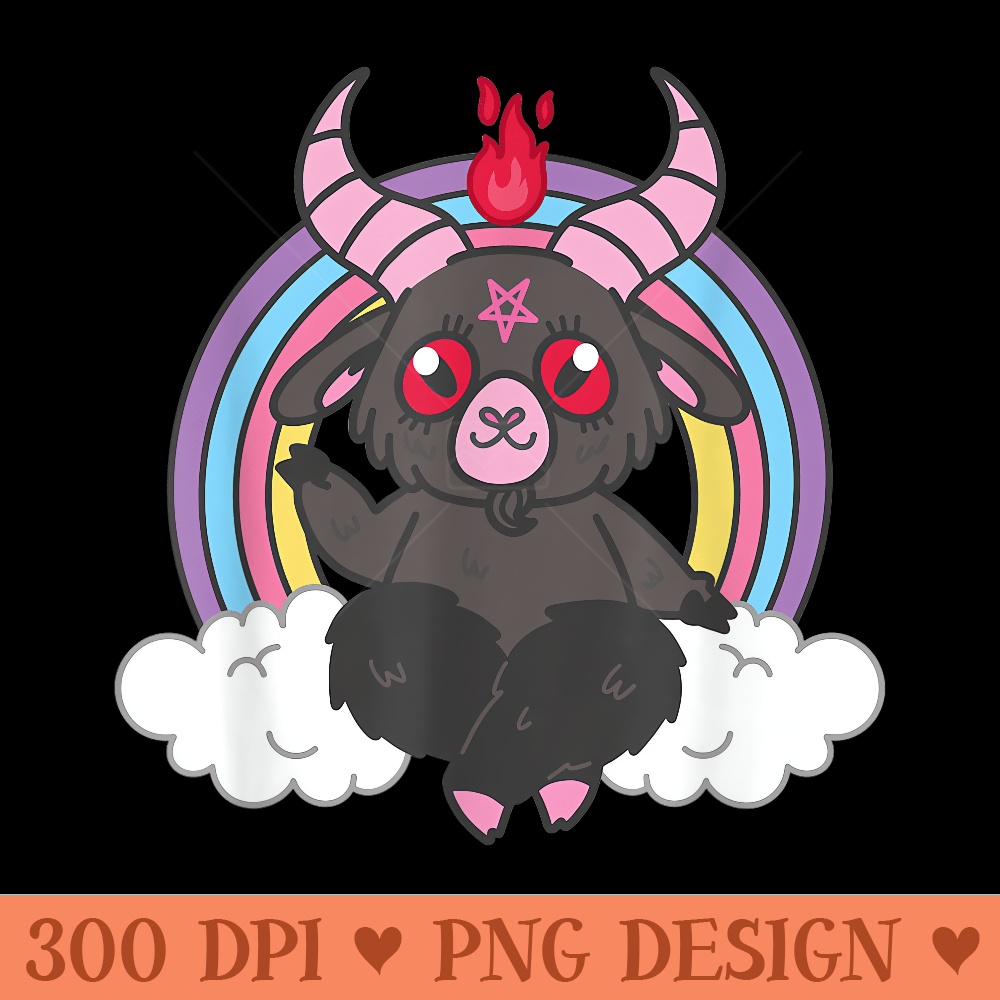 Pastel Goth Cute Kawaii Weird Goat Rainbow Satanic Pentagram | Inspire ...