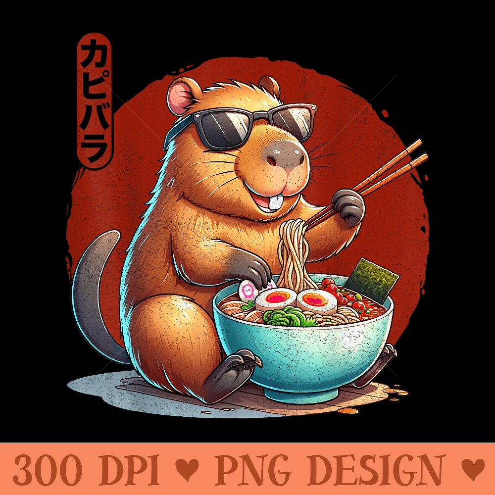Capybara Funny Ramen Capybara Rodent Kawaii Anime - Clipart | Inspire ...
