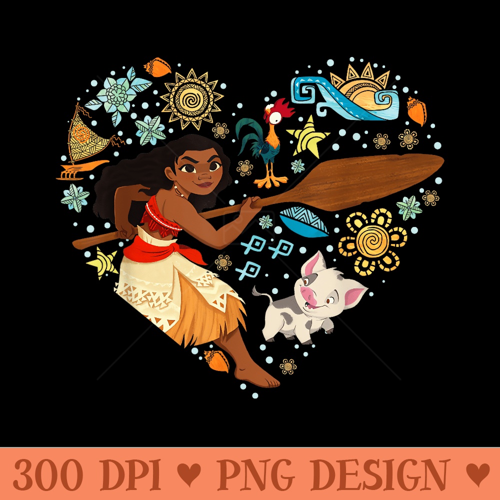 Disney Princess Moana Hei Hei Pua Collage Heart - PNG downlo | Inspire ...