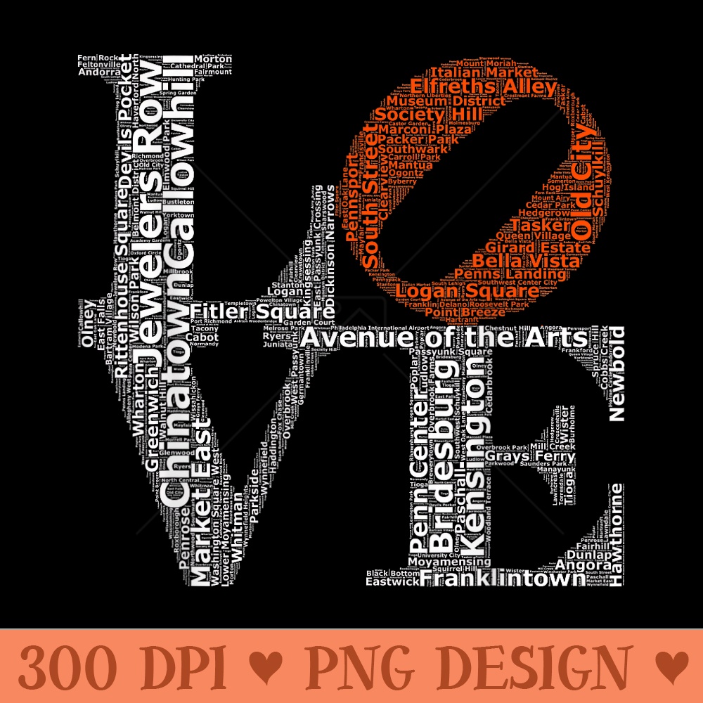 Philadelphia Love Park Statue Neighborhoods Flyers - Vector | Inspire ...
