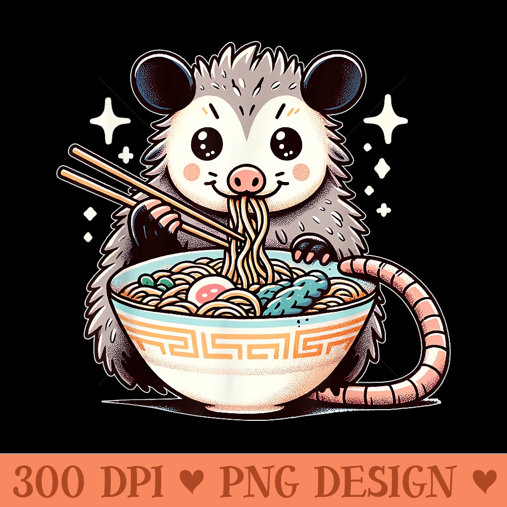 Funny Ramen Opossum Noodle Bowl Japanese Kawaii Animals - Ve | Inspire ...