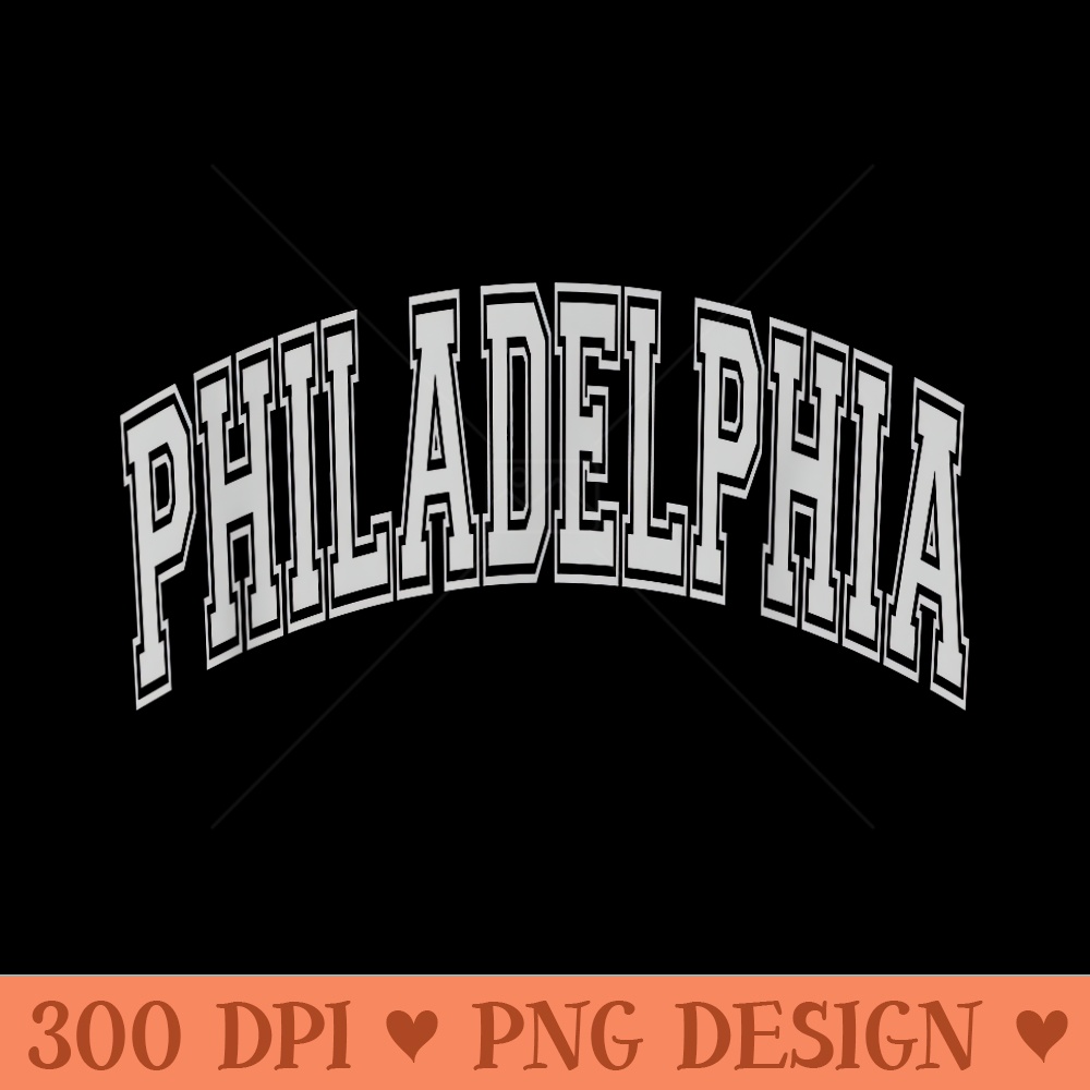 Philadelphia Arched Style Text White with Gray Print - High | Inspire ...