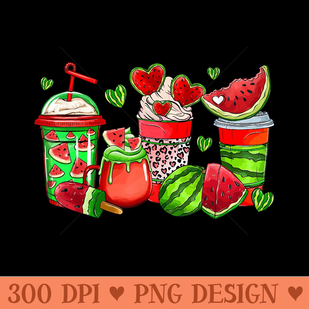 Cute Cups Of Iced Coffee Watermelon Tropical Summer Vacation | Inspire ...