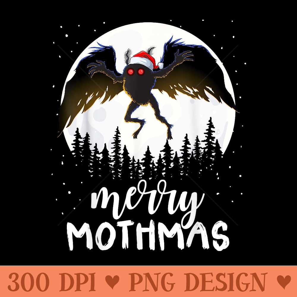 Christmas Mothman Merry Mothmas Creepy Folklore Cryptid Xmas | Inspire ...