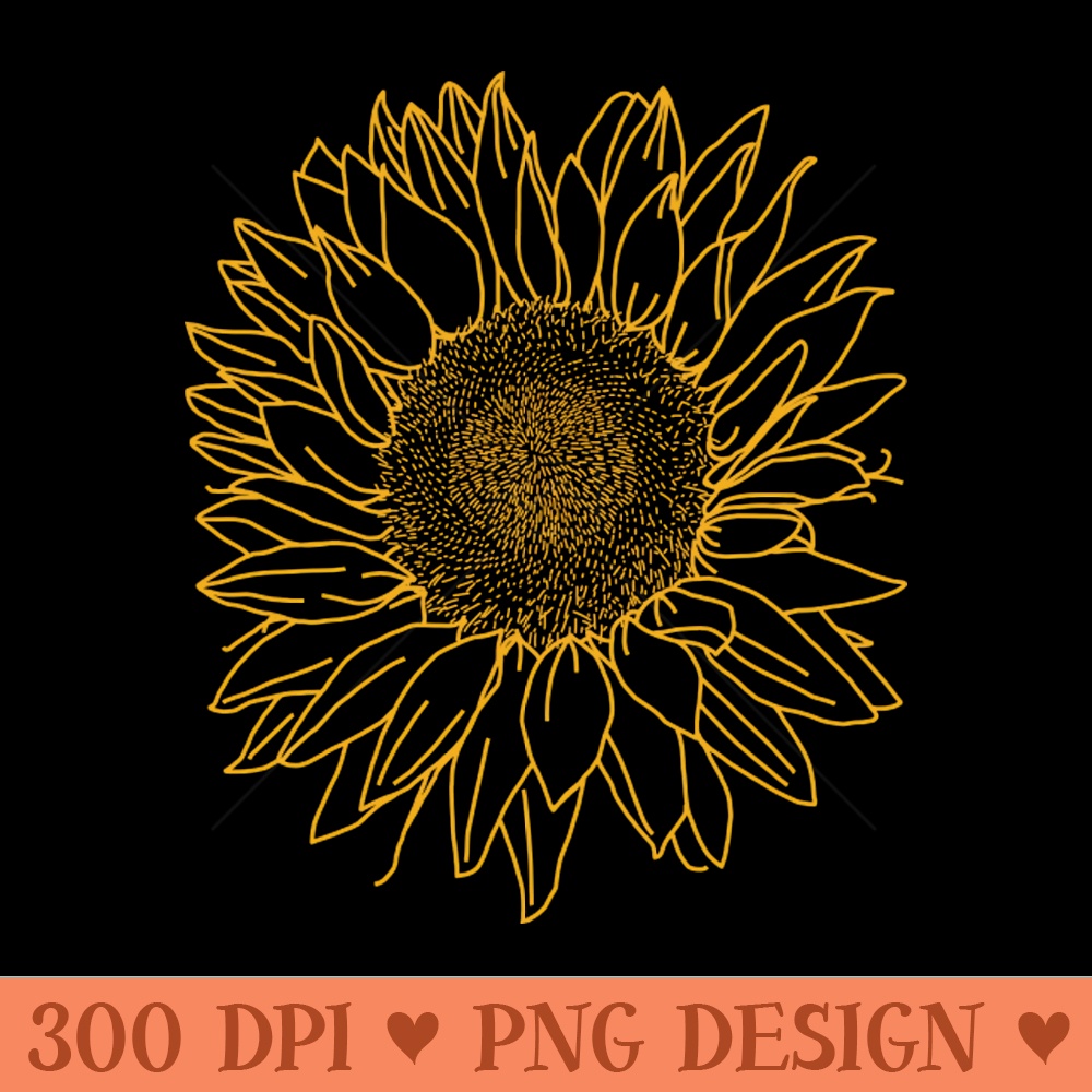 Sunflower Yellow Line Drawing - High Quality PNG download | Inspire Uplift