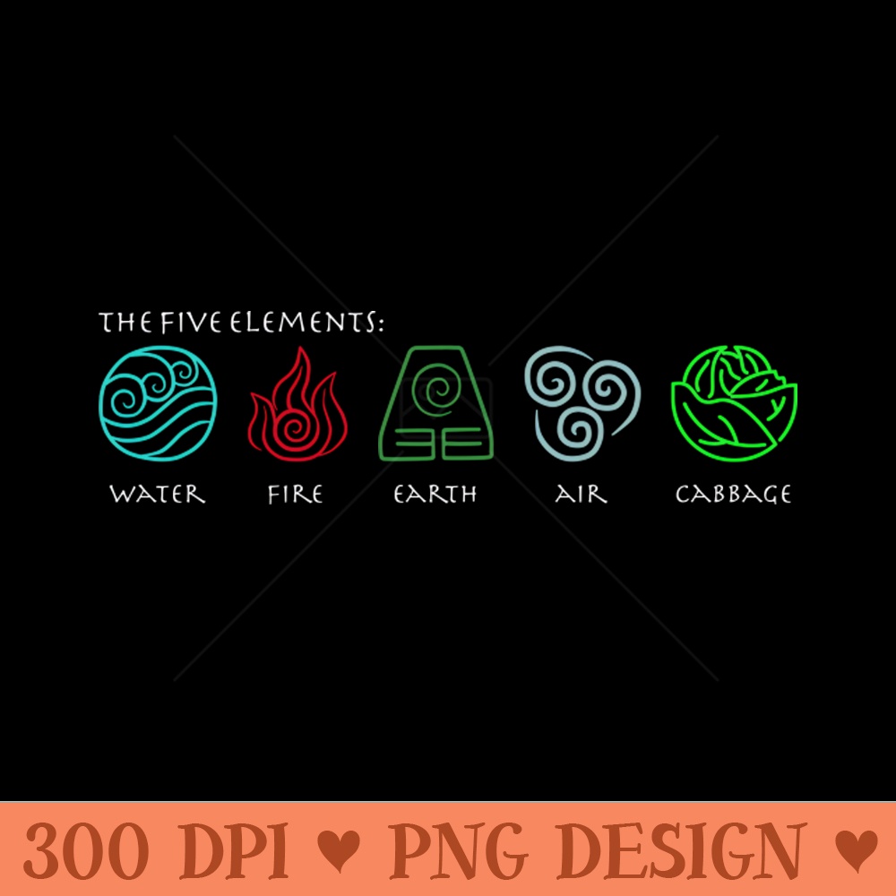 The Five Elements Avatar - Mug Sublimation PNG | Inspire Uplift