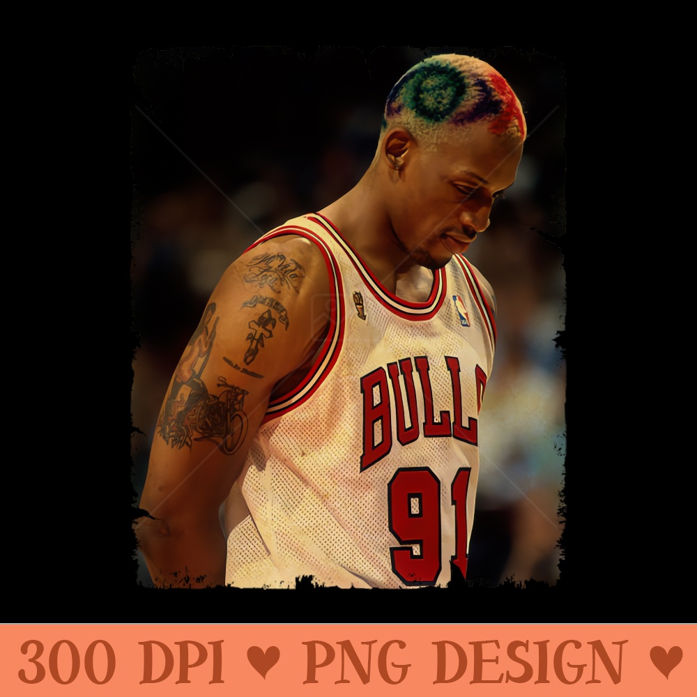 Dennis Rodman Vintage Design Of Basketball - Digital PNG Dow | Inspire ...