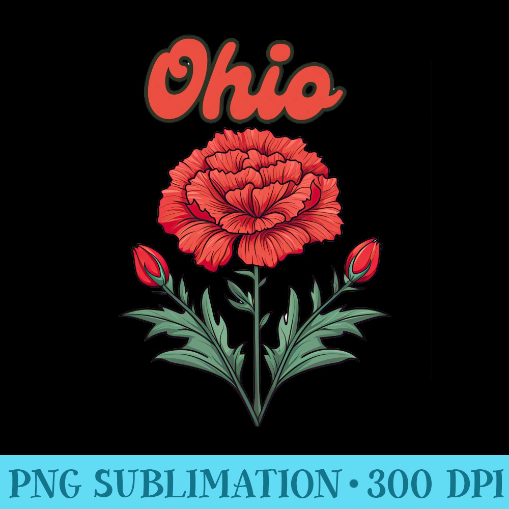Ohio Carnation Flower Red Wildflower Floral - PNG Templates | Inspire ...
