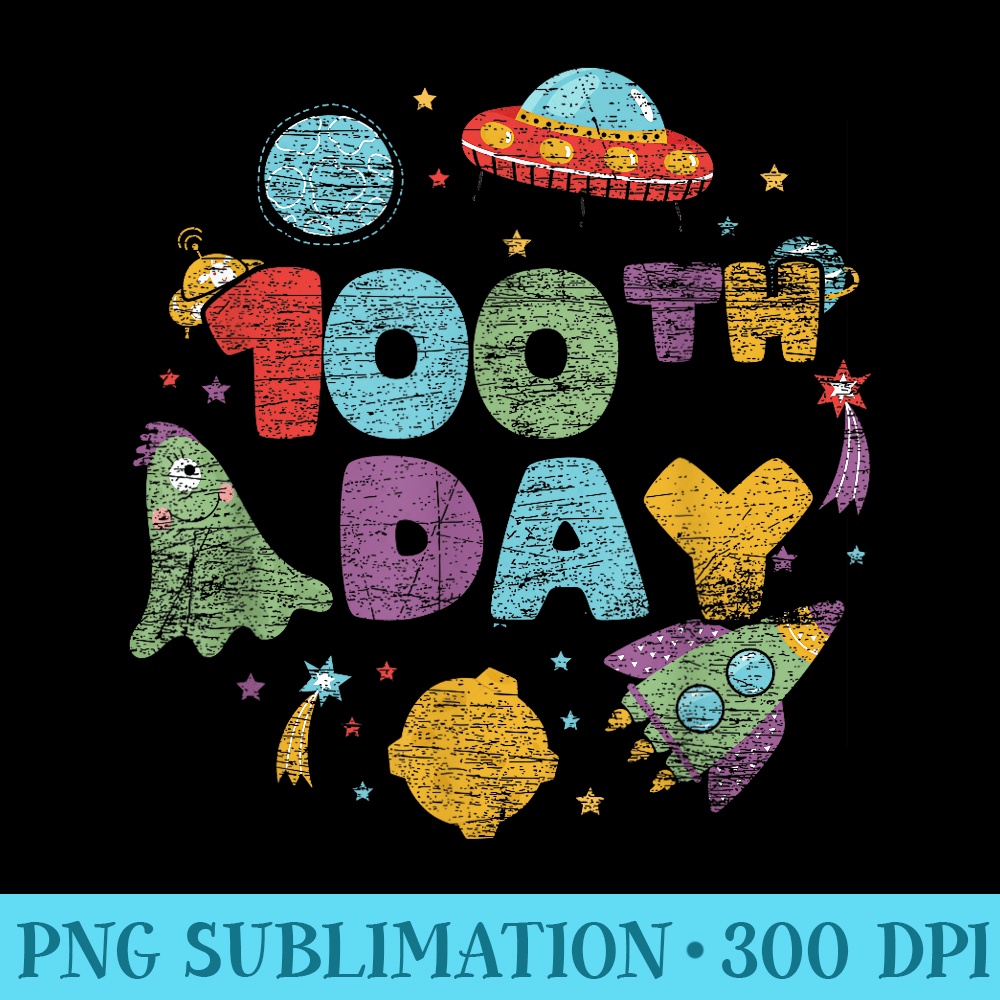 Outer Space Rocketship Alien Student 100 Days Of School - Hi | Inspire ...