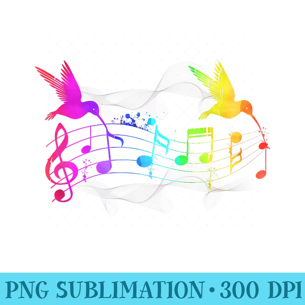 Hummingbirds And Music Notes - PNG Download Graphic | Inspire Uplift