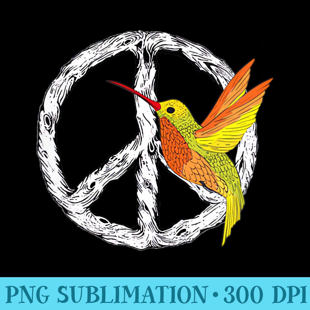 Womens Hummingbird Peace Sign Bird Lovers - PNG Download Res | Inspire ...