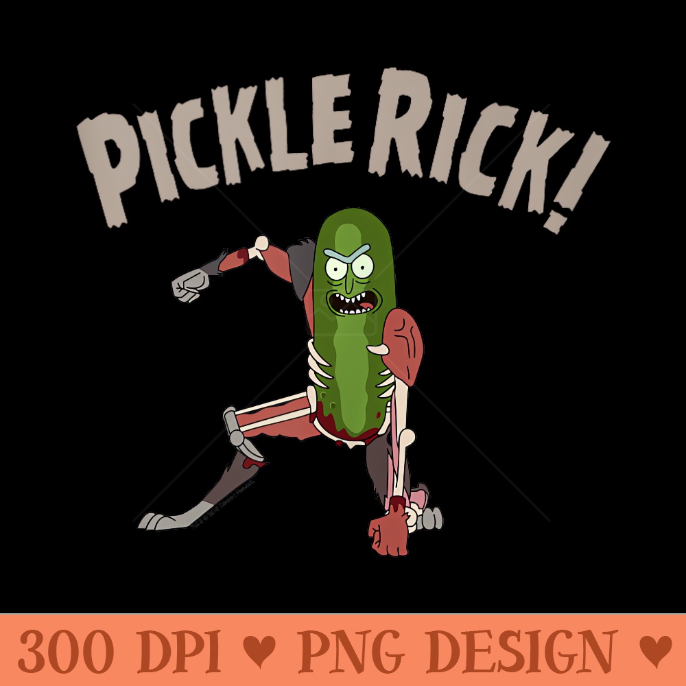 Rick and Morty Pickle Rick Action Pose - Design PNG template | Inspire ...