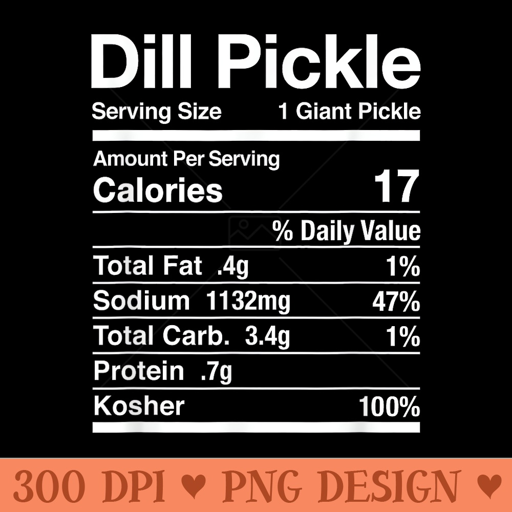 Dill Pickle Nutrition Facts Matching Jewish Kosher Passover | Inspire ...