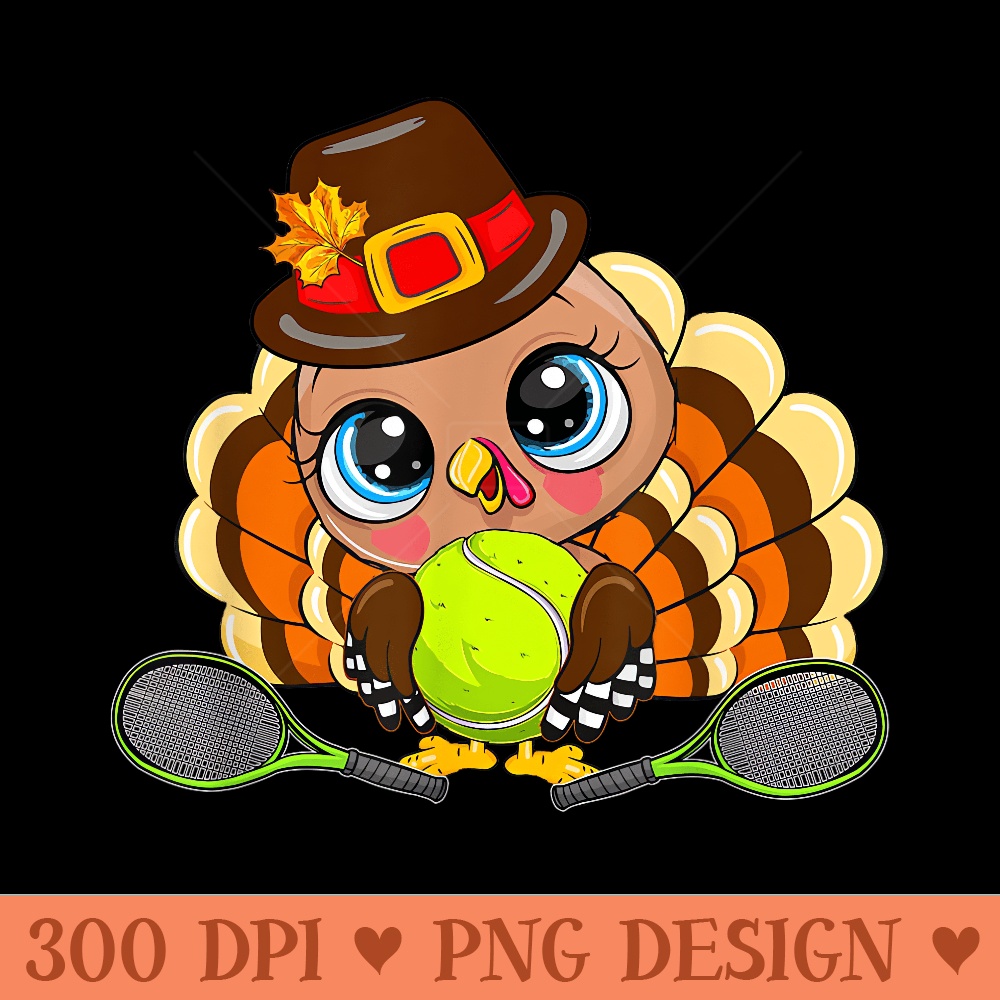 Thanksgiving Turkey Playing Tennis Matching Player - PNG des | Inspire ...