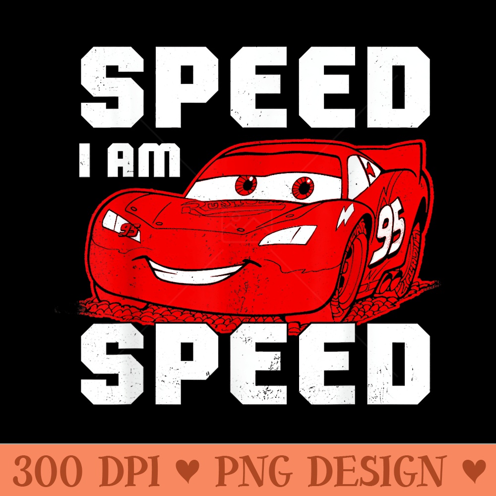 Disney Pixar Cars Lightning McQueen I Am Speed Vintage Logo | Inspire ...