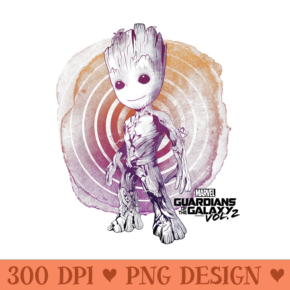 Marvel Guardians of the Galaxy Vol 2 Groot Watercolor Swirl | Inspire ...
