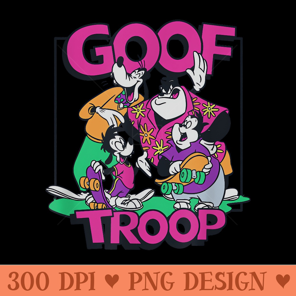 Disney A Goofy Movie Goof Troop Neon Group Shot Portrait - U | Inspire ...