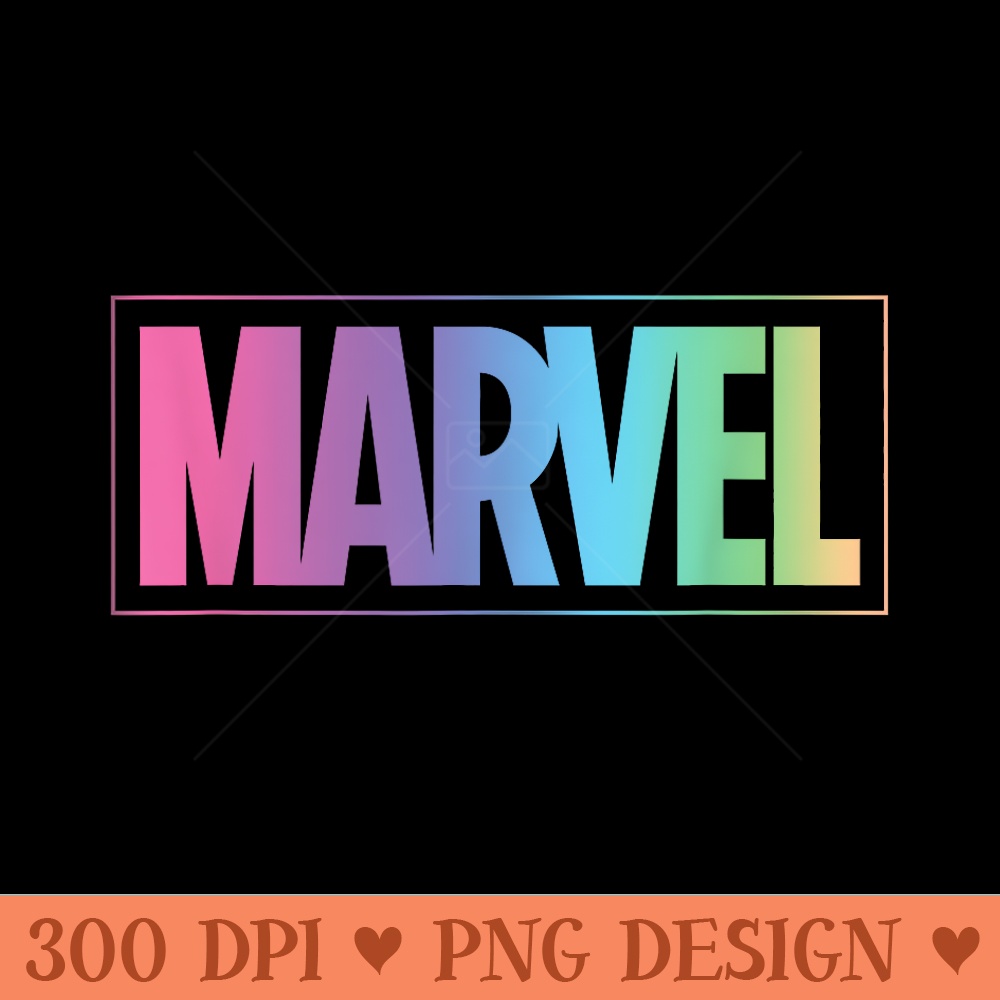 Marvel Logo Pastel Rainbow - High Quality PNG Clipart - Inspire Uplift