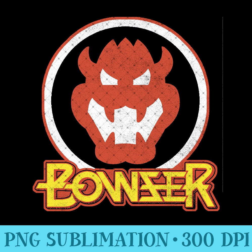 Super Mario Bowser Retro Portrait - Digital PNG Downloads | Inspire Uplift