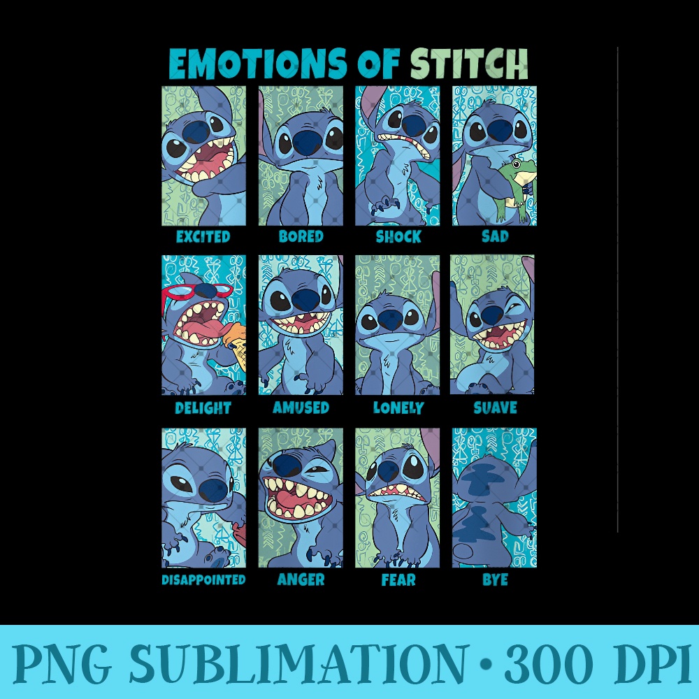 Womens Disney Lilo & Stitch Emotions Of Stitch Box Up Panels | Inspire ...