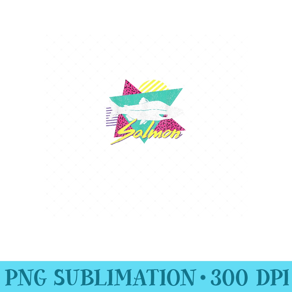 Vintage Retro 80s Or 90s Salmon Fish - Trendy PNG Designs | Inspire Uplift
