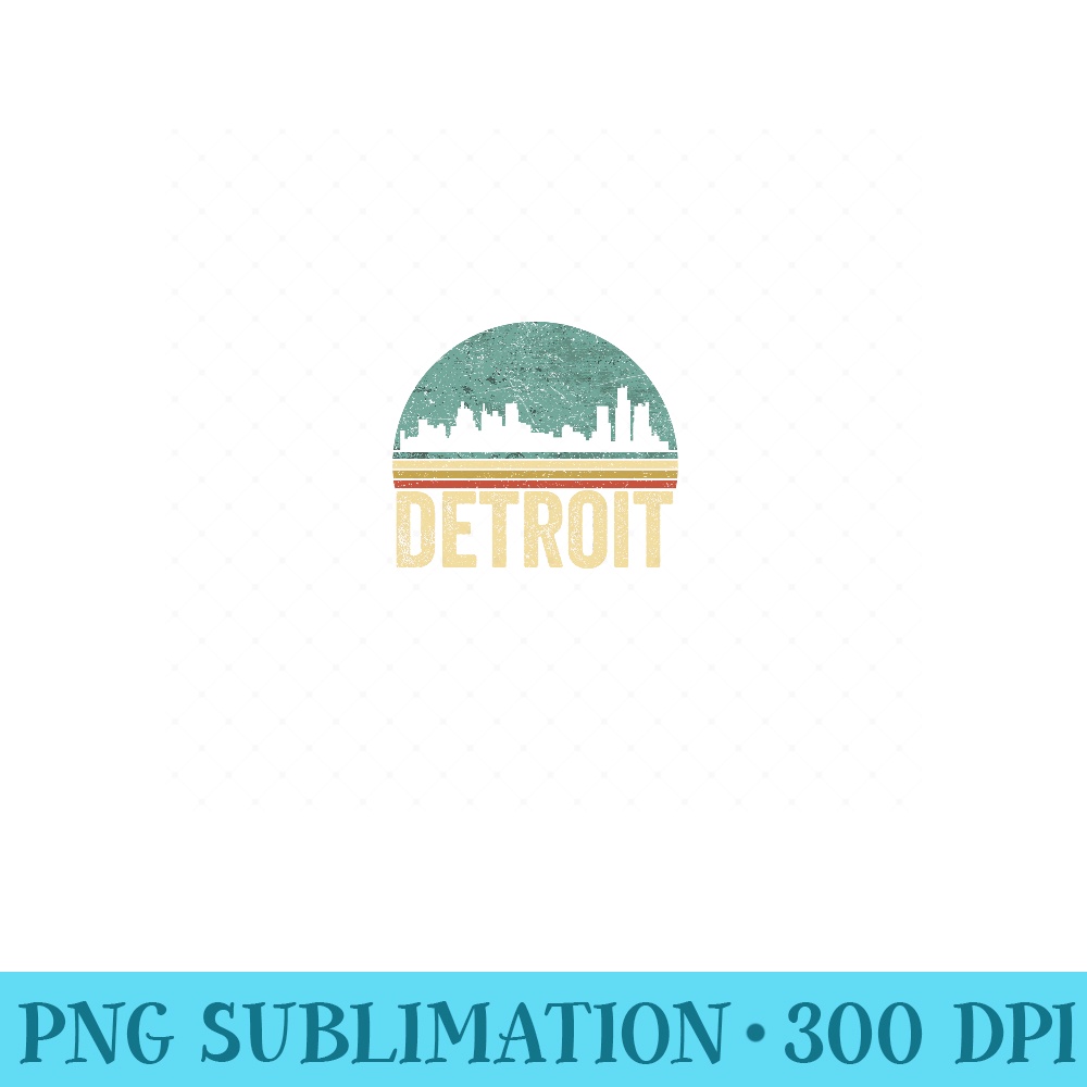 Retro Vintage Detroit Skyline 70s 80s Souvenirs Detroit - Su | Inspire ...