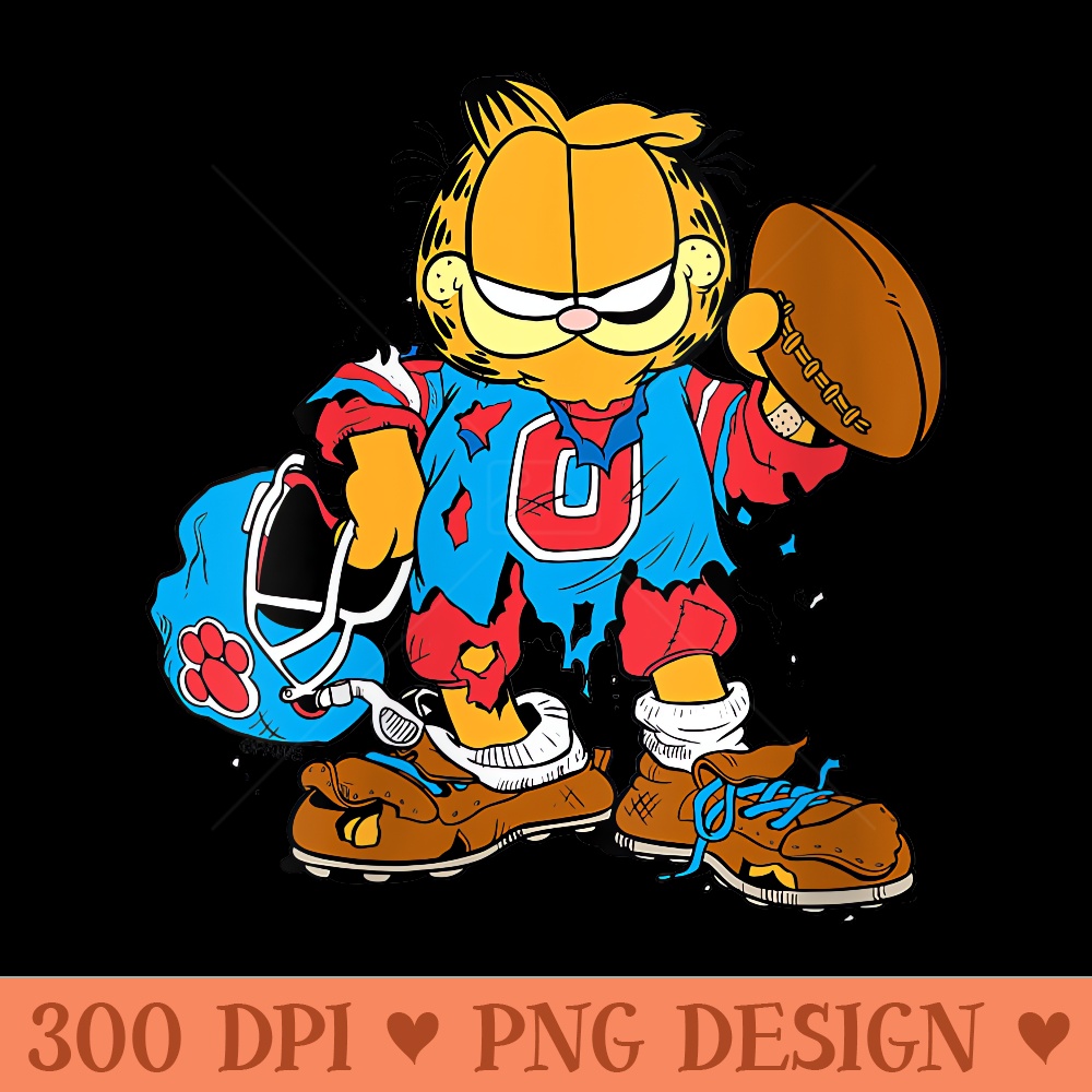 Garfield Football Roughed Up - PNG design downloads | Inspire Uplift