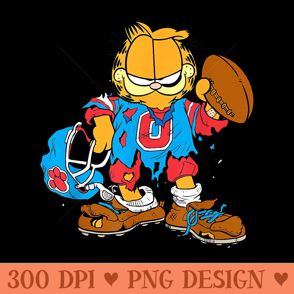 Garfield Football Roughed Up - PNG Download | Inspire Uplift
