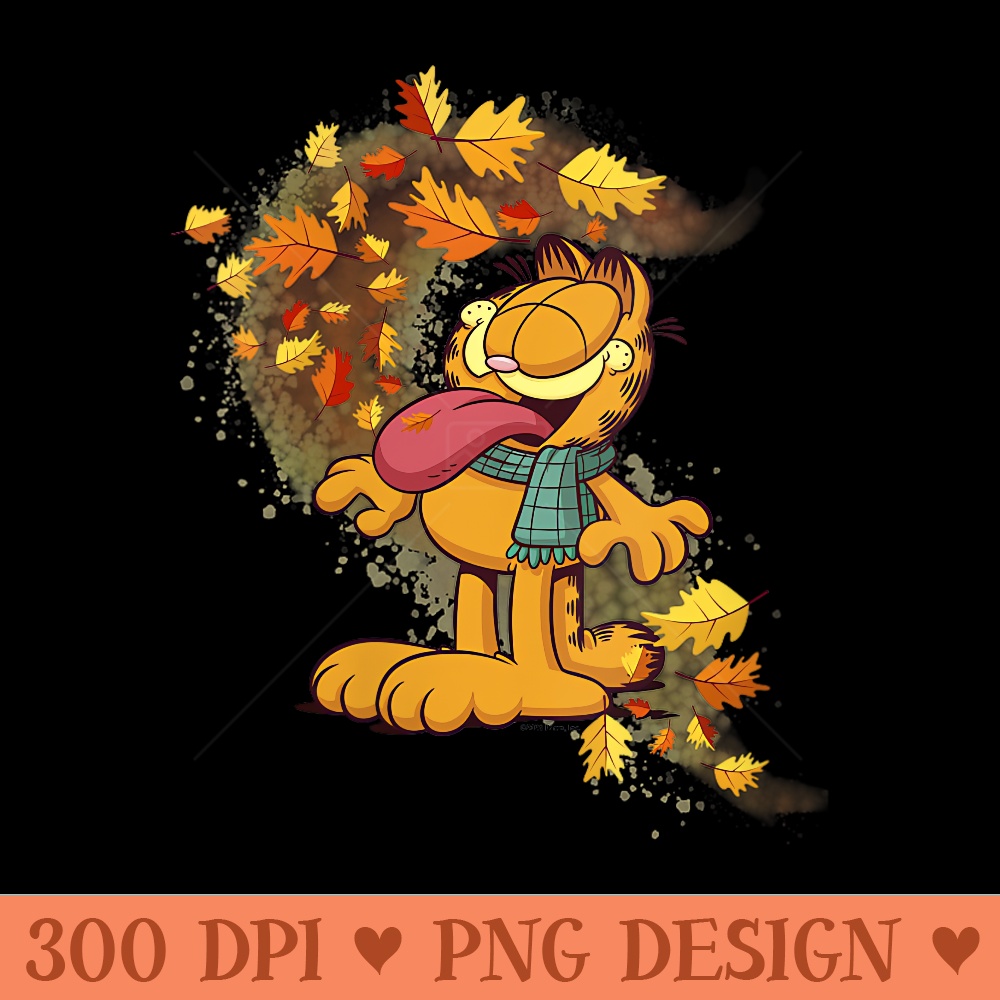 Garfield Thanksgiving Fall Foliage Swirl - PNG Art Files | Inspire Uplift