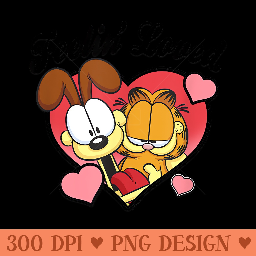 Garfield Valentines Day Garfield Odie Feelin Loved Heart - U | Inspire ...