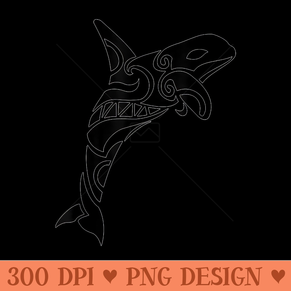 Tribal Killer Whale T - Transparent PNG Clipart | Inspire Uplift
