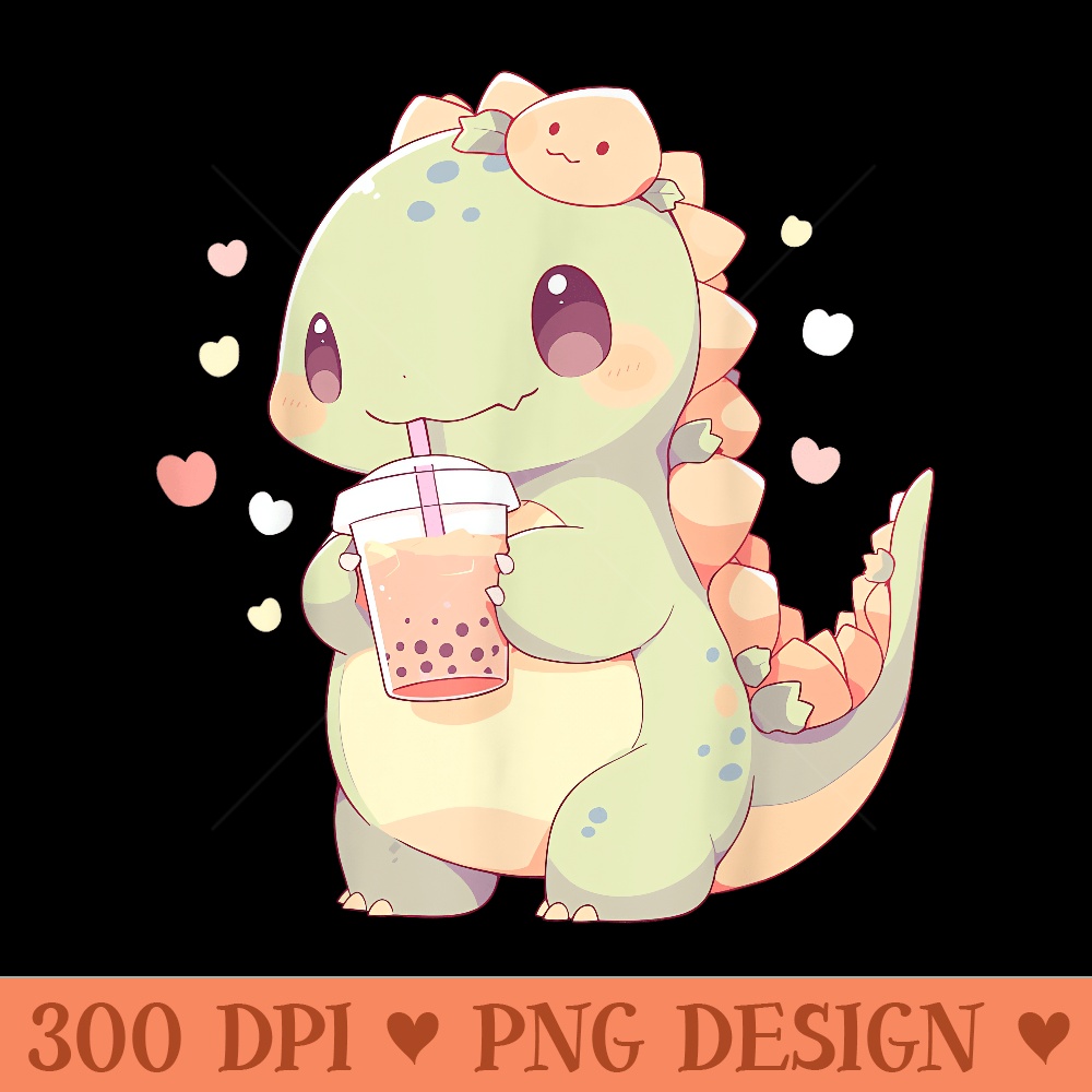 Kawaii Dino TRex drinks Bubble Tea Dino Dinosaur Boba - Tran | Inspire ...