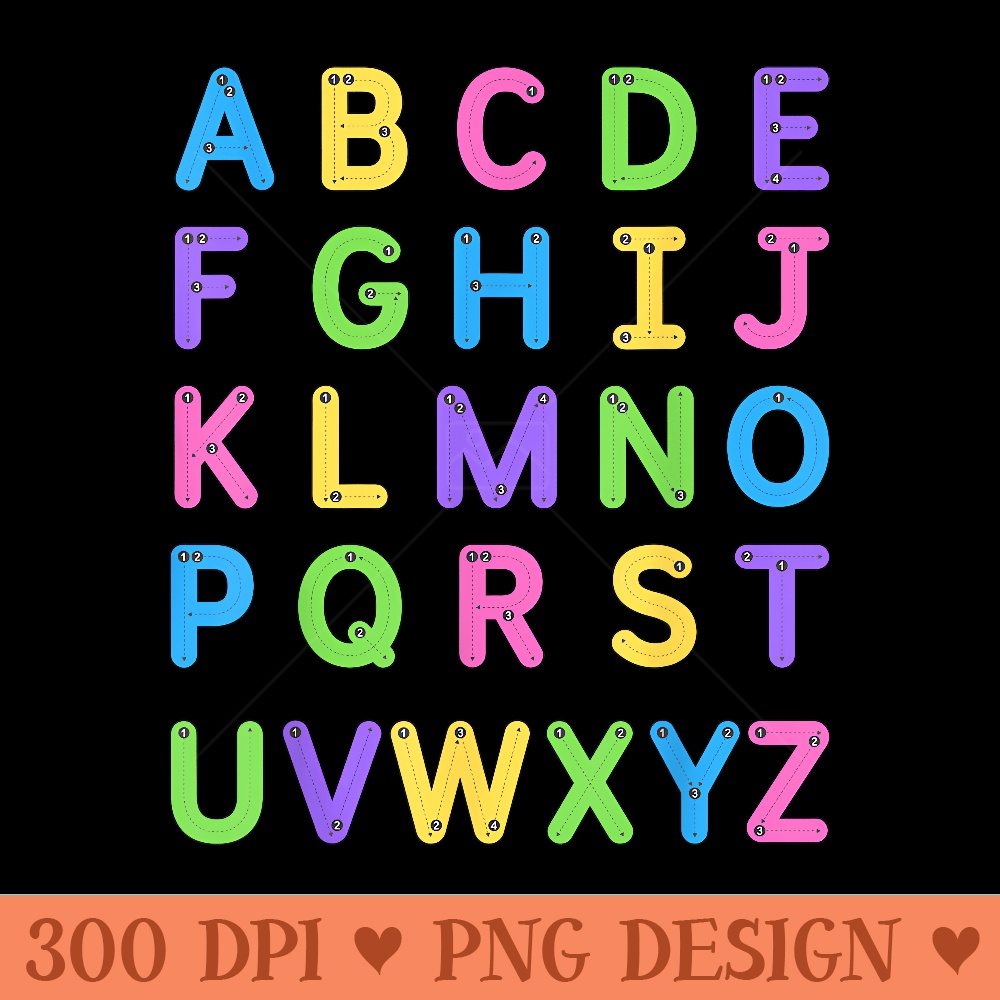 Colorful Alphabet Tracing Letters ABC PreK Kindergarten - Hi | Inspire ...