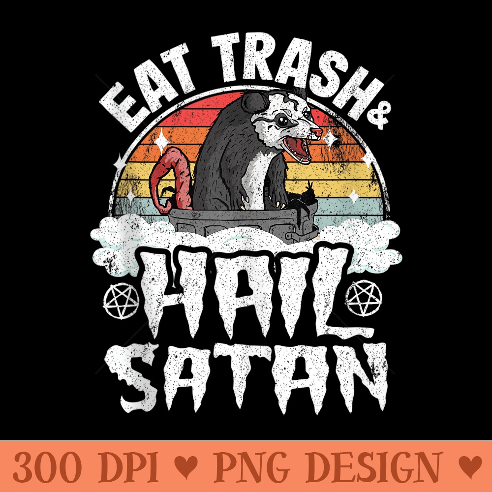 Eat Trash Hail Satan Opossum Punk Band Vintage Death Metal - | Inspire ...