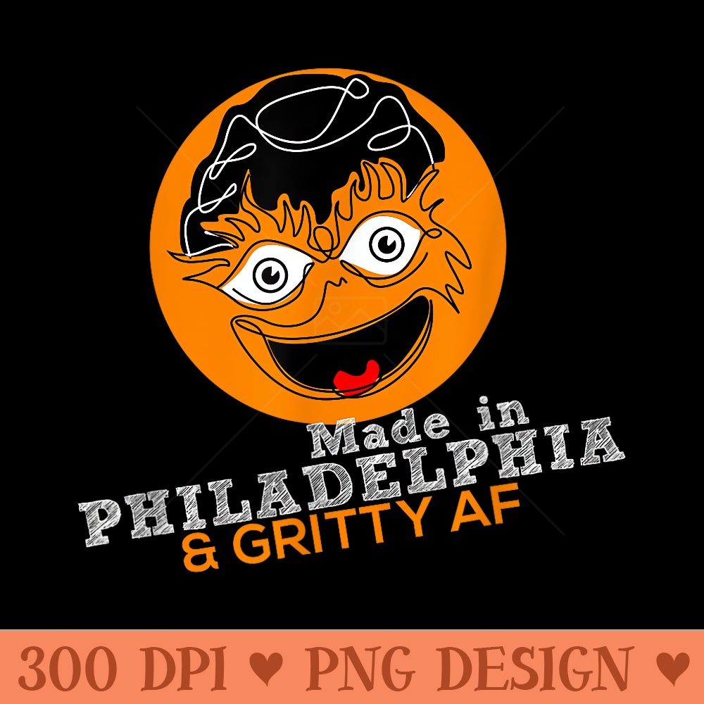 Gritty AF philadelphia line art Thirt - Design PNG template | Inspire ...
