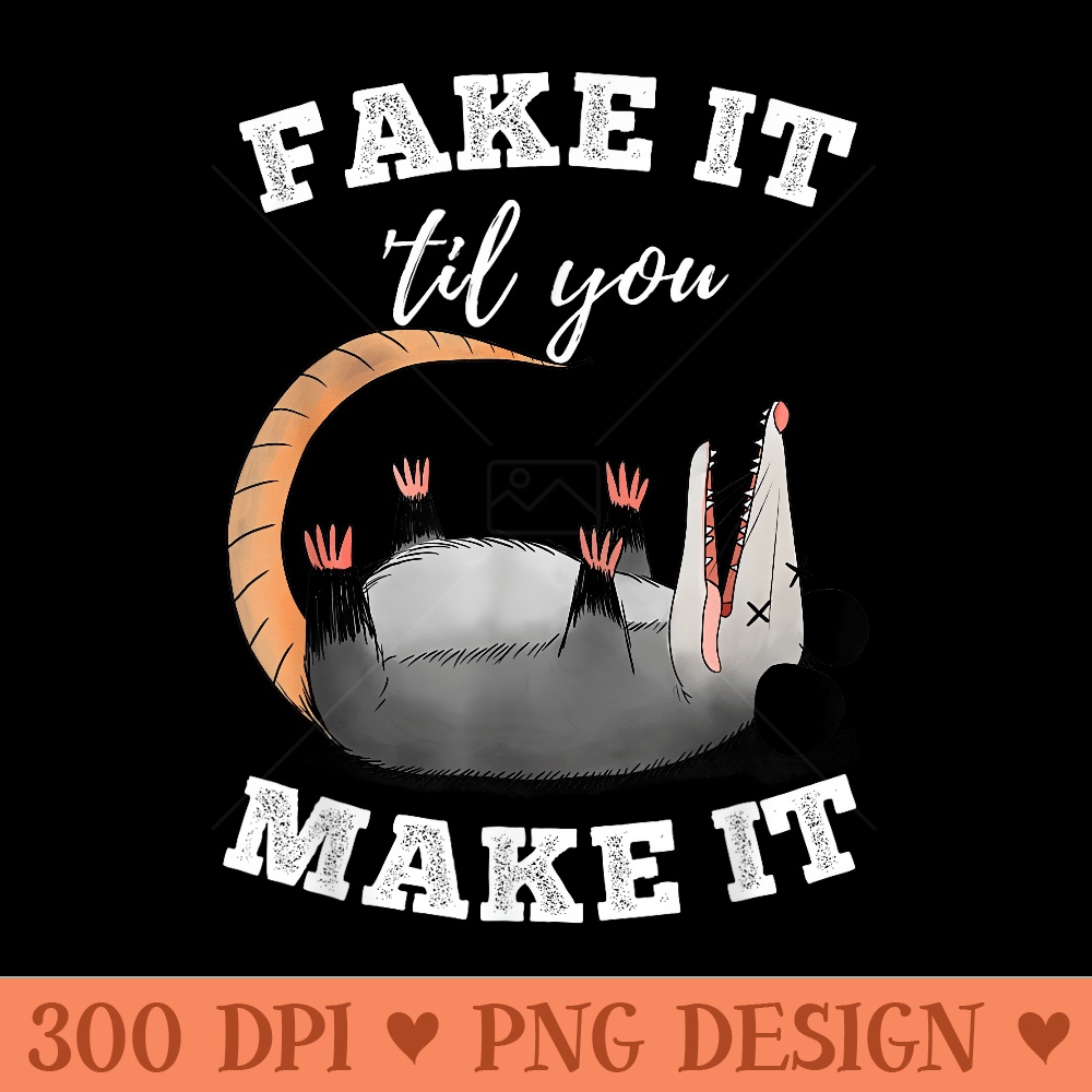 Funny Opossum Playing Possum Fake It Til You Make It - Moder | Inspire ...
