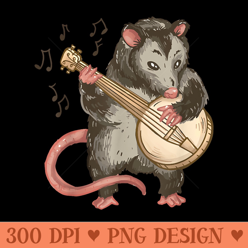 Possum Playing Banjo Opossum With Guitar - PNG Download | Inspire Uplift