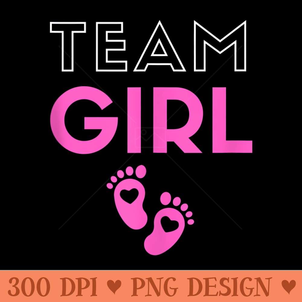 Team Girl Gender Reveal Baby Shower - Printable PNG Graphics | Inspire ...