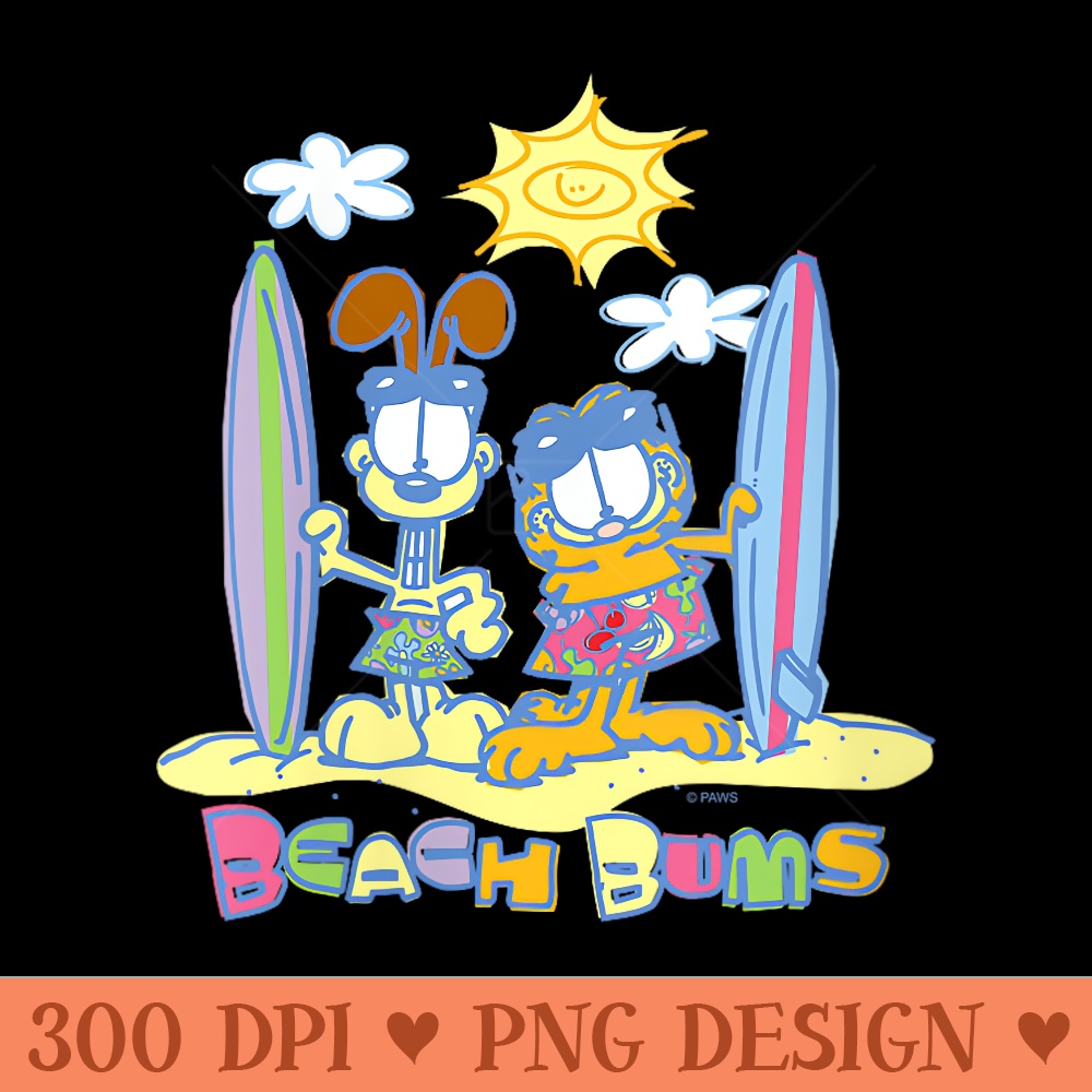 Garfield Beach Bums - Digital PNG Artwork | Inspire Uplift