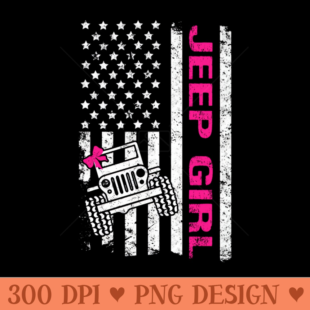 Jeep Girl American Flag Jeep Women Cute Ribbon Jeep - Printa | Inspire ...