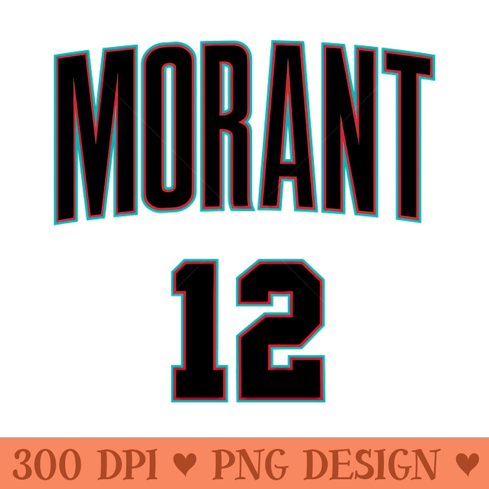 Ja Morant 12 Grizzlies black - High Resolution PNG Designs | Inspire Uplift