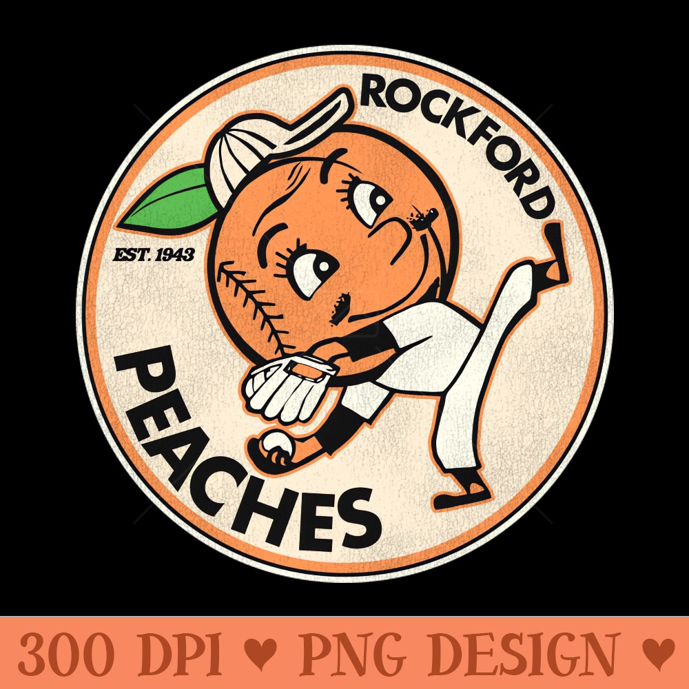 Defunct Rockford Peaches Baseball Team - Vector PNG Clipart | Inspire ...