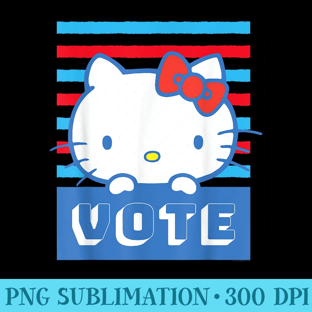 Hello Kitty Vote Stripes - Modern PNG designs | Inspire Uplift