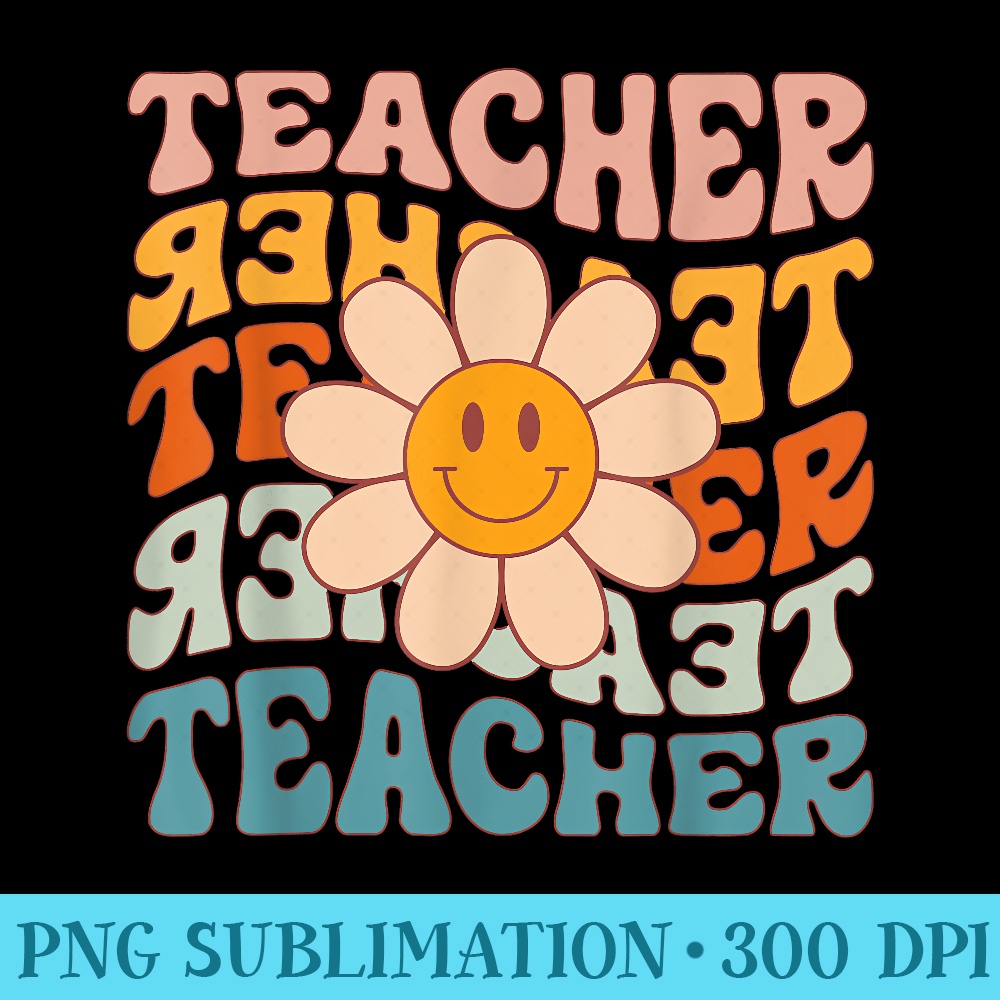 Retro Teacher Daisy Colorful Elementary School Teacher - Uni | Inspire ...