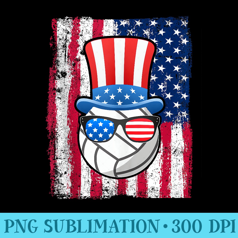 Volleyball Ball American Flag 4th of July - Printable PNG Gr | Inspire ...