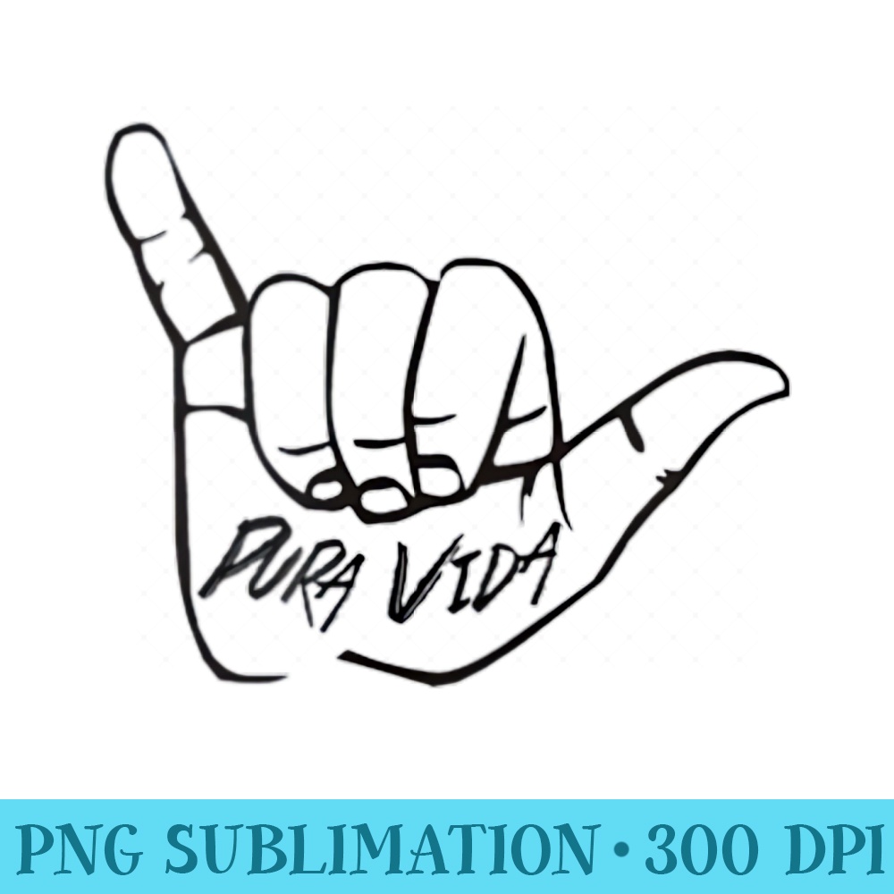 Costa Rica Pura Vida Hand Graphic Design - Shirt Drawing PNG | Inspire ...