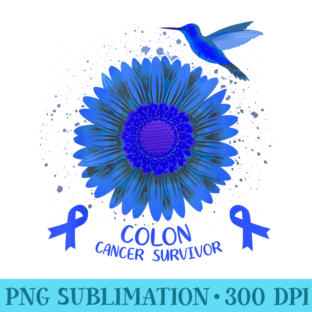 Colon Cancer Survivor Awareness Sunflower Hummingbird - Down | Inspire ...